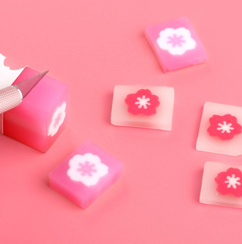 Sakura Erasers Cute Flower Eraser - Etsy