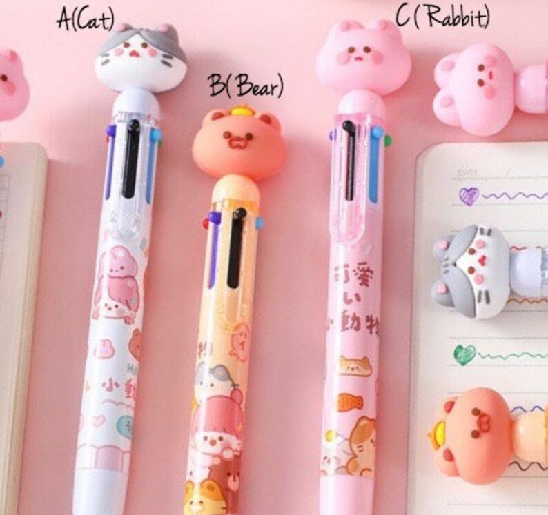 Cute Animals 6 Colors in 1 Pen Multiple Color Ballpoint-pen - Etsy