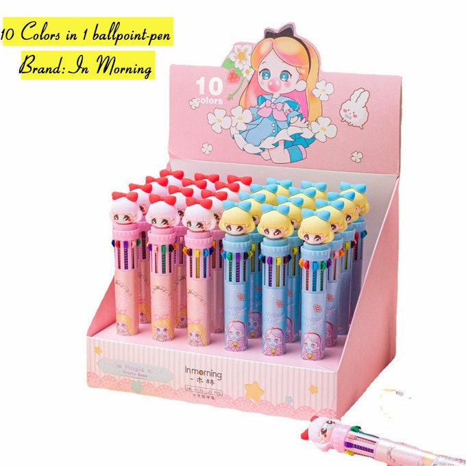 Girl With Ribbon Ballpoint-pen 10 Colors in 1 Pen| Multiple Color - Etsy