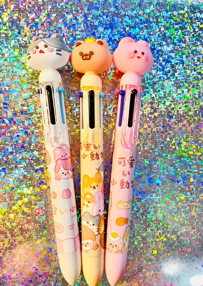 Cute Animals 6 Colors in 1 Pen Multiple Color Ballpoint-pen - Etsy