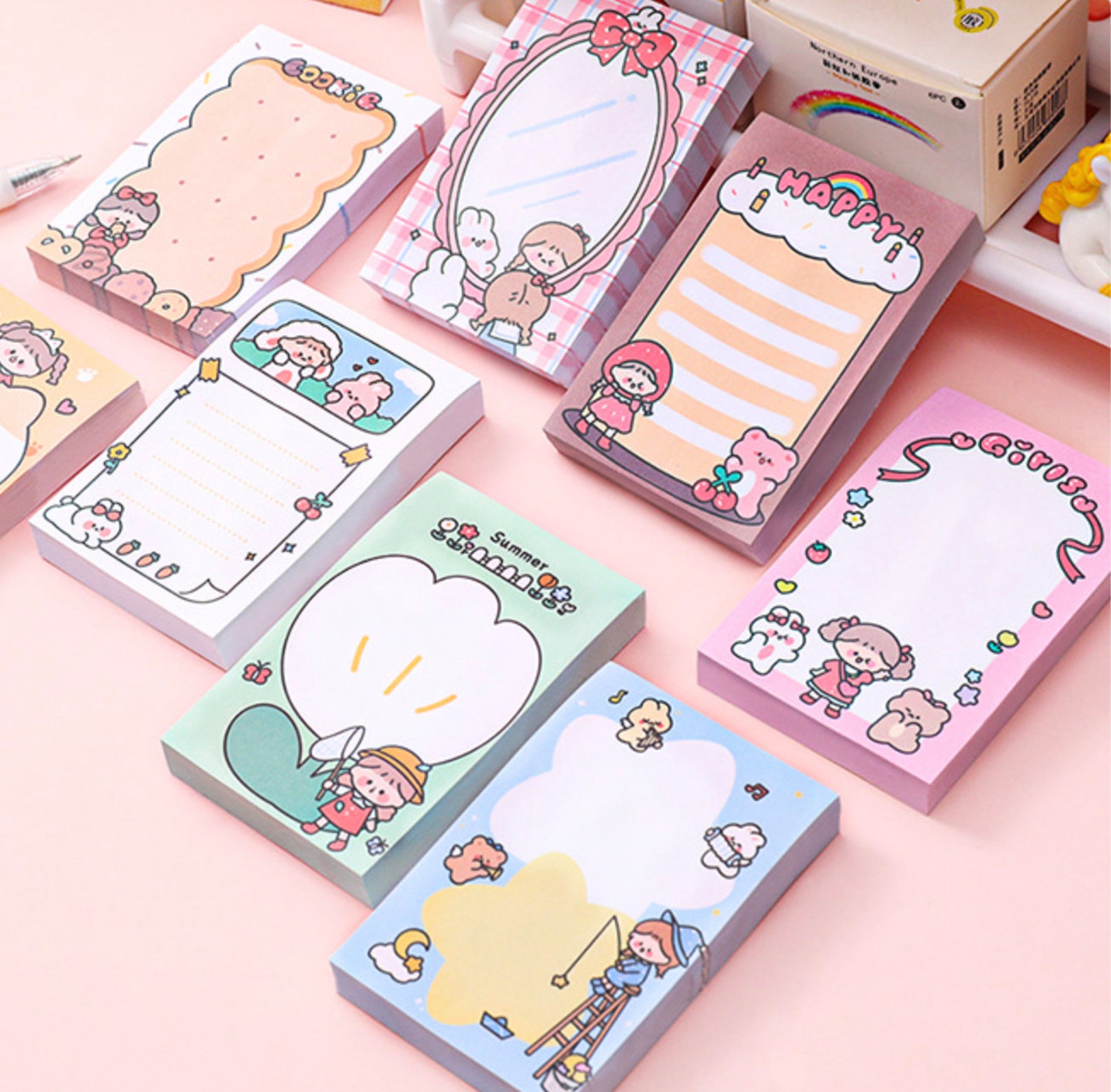 Kawaii Sticky Notes 80 Sheets Kawaii Mini Note Pad - Etsy