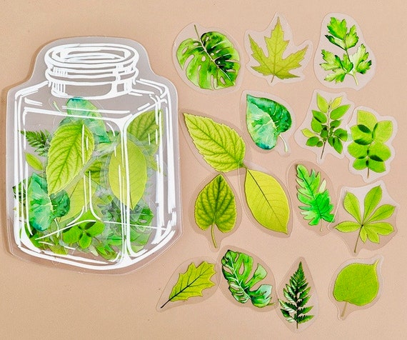 Scrapbooking 35pcs Leaf Stickers Embellishments etna.com.pe
