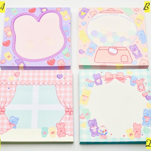 Kawaii Sticky Notes 80 Sheets Kawaii Mini Note Pad - Etsy