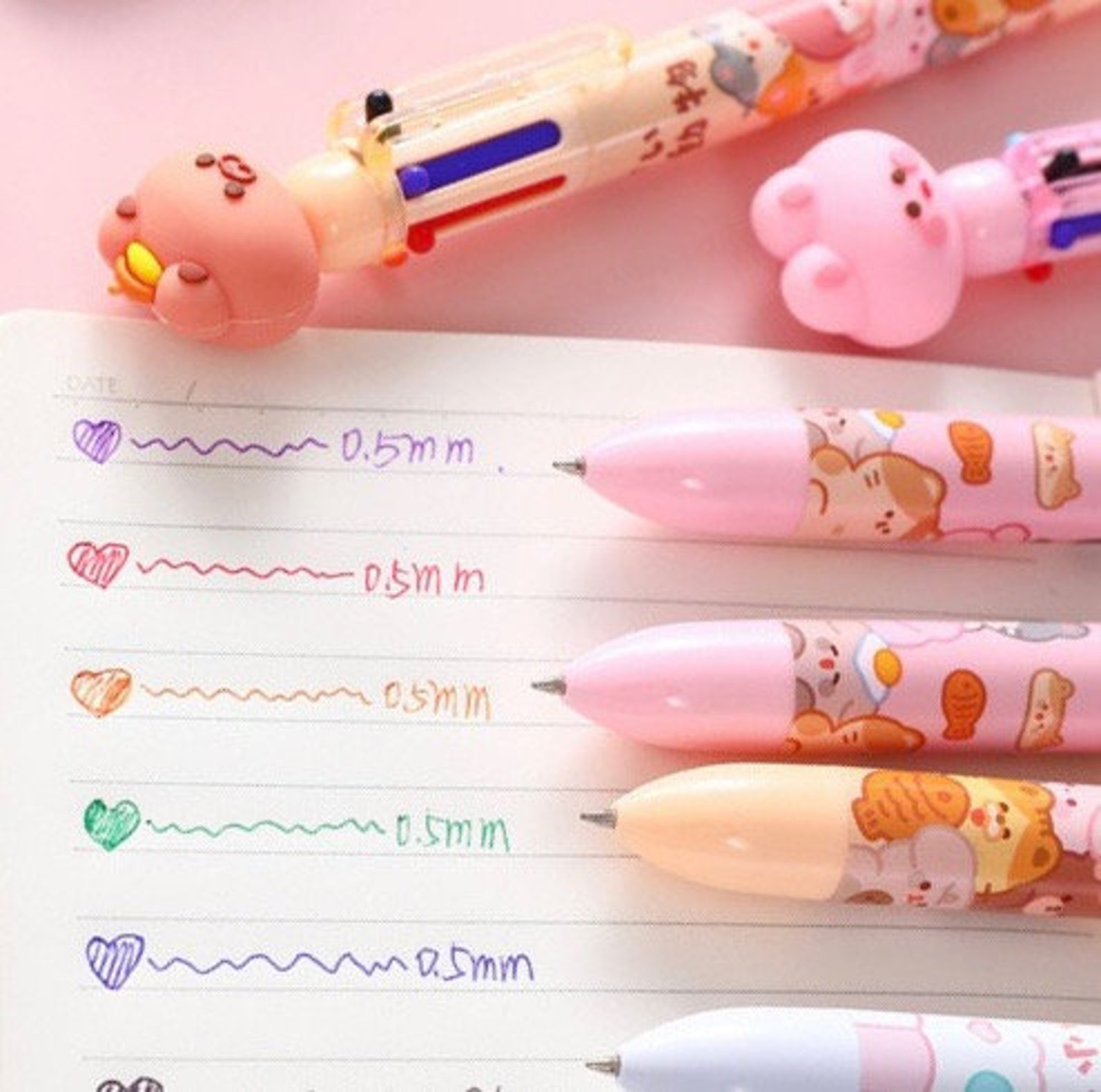 Cute Animals 6 Colors in 1 Pen Multiple Color Ballpoint-pen - Etsy