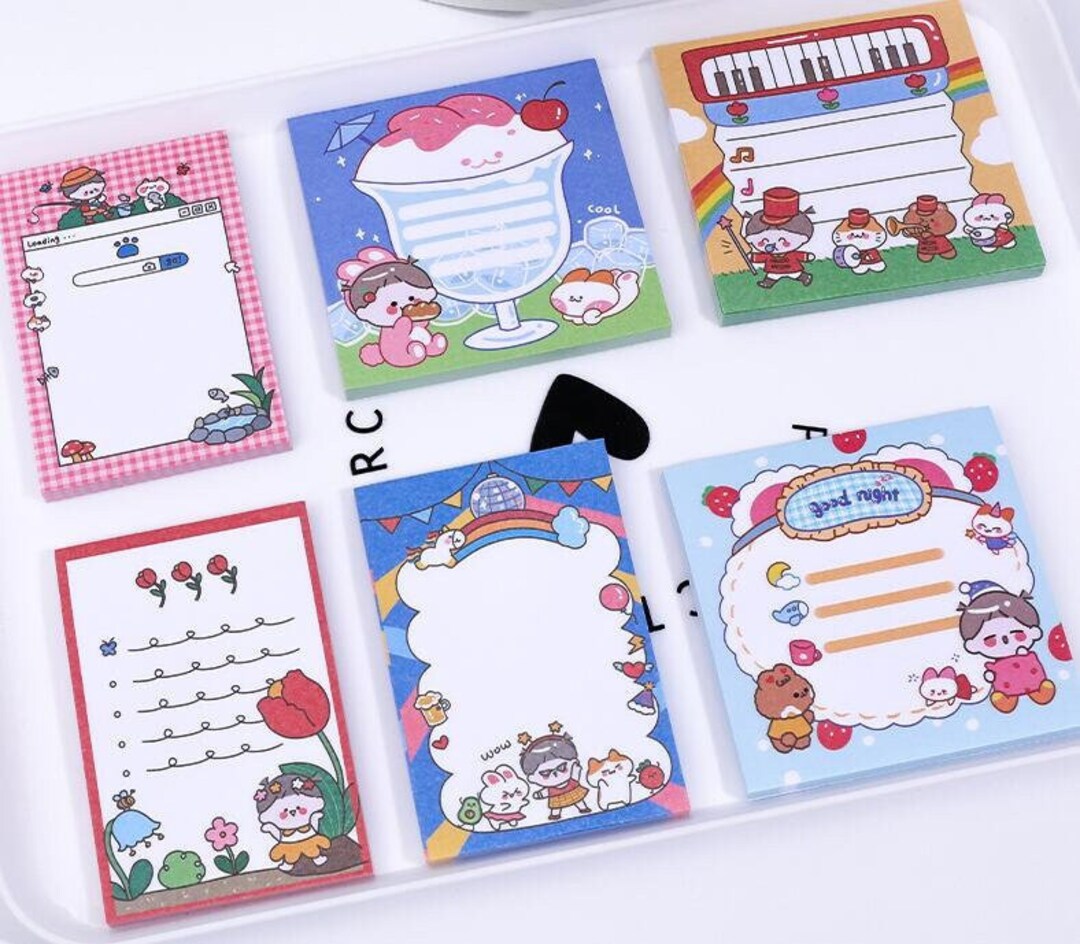 Kawaii Girl and Friends Memo Pads 50 Sheets Kawaii Mini Note Pad - Etsy
