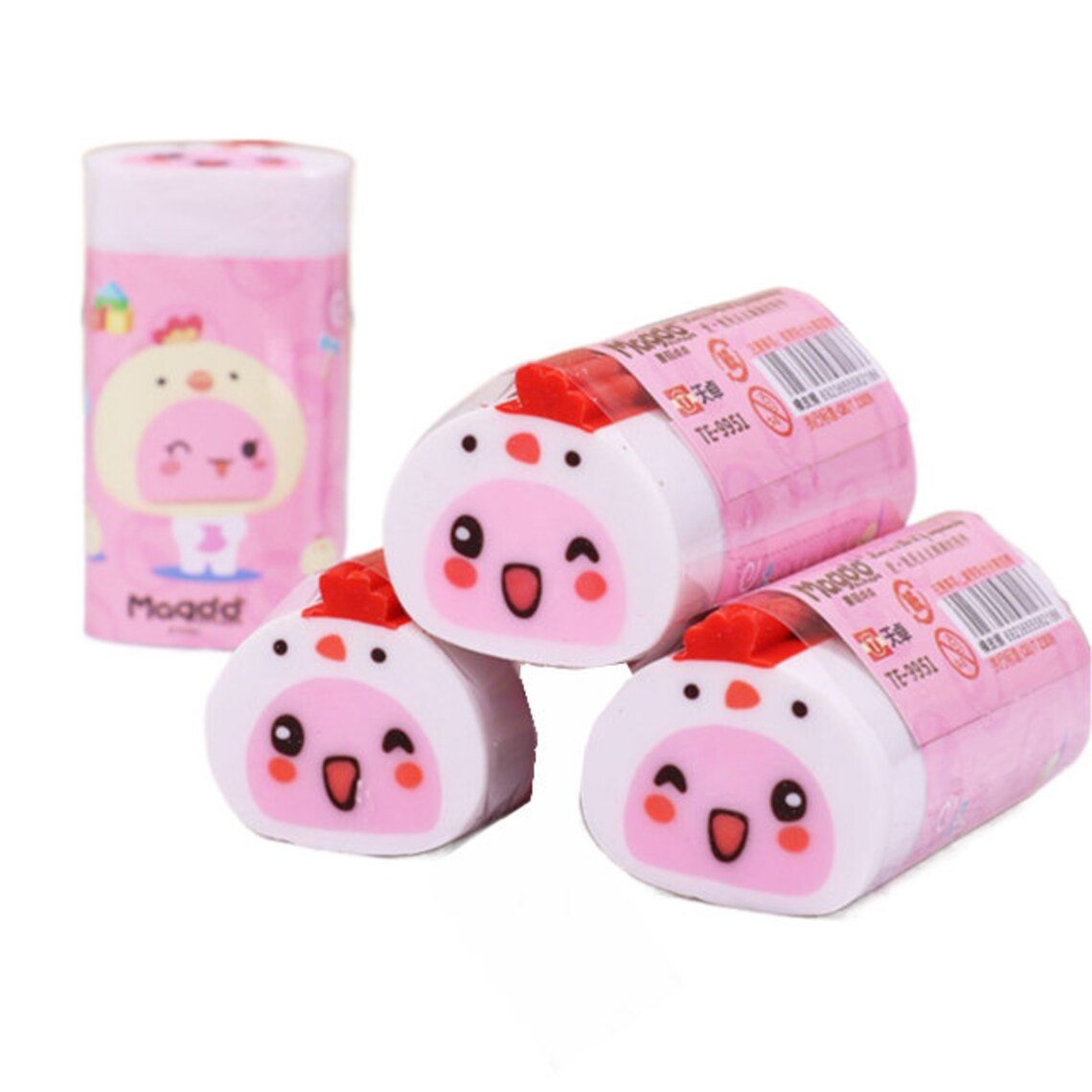 Kawaii Chicken Erasers - Etsy