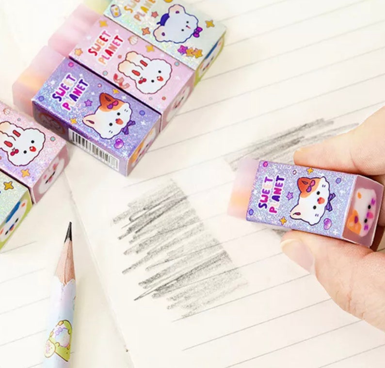 Kawaii Animal Erasers Rabbit Cat Bear Erasers | Etsy