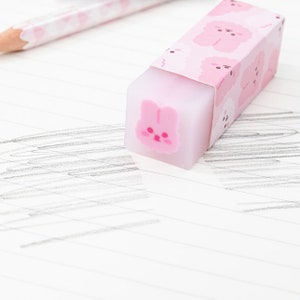 Kawaii Animal Erasers | Rabbit, Bear, Cat, and Dog Erasers - Etsy