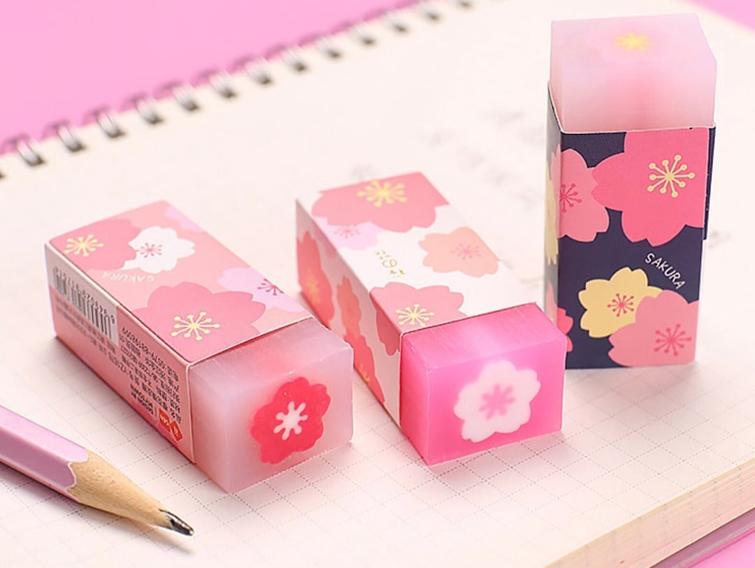 Sakura Erasers Cute Flower Eraser - Etsy