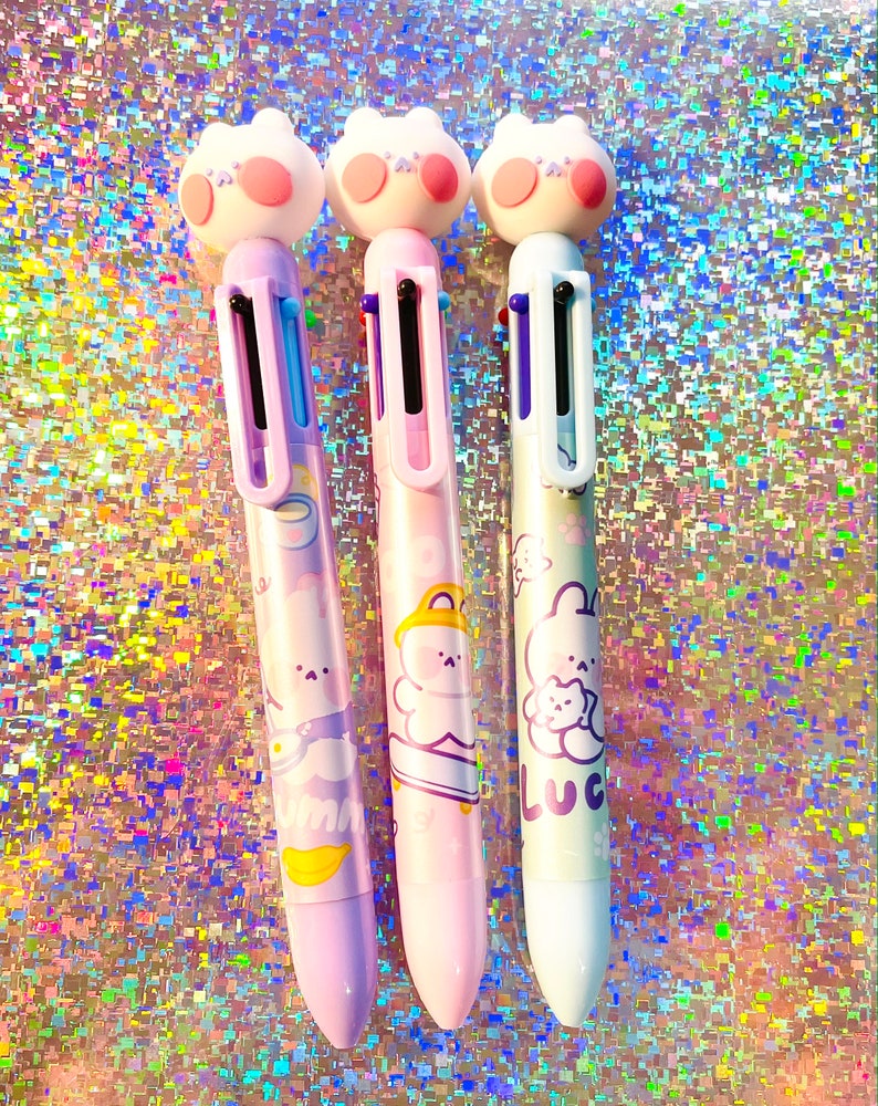 Kawaii Rabbit Ballpoint-pen 6 Colors in 1 Pen Multiple Color - Etsy