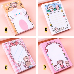Kawaii Sticky Notes | 80 Sheets Kawaii Mini Note Pad - Etsy