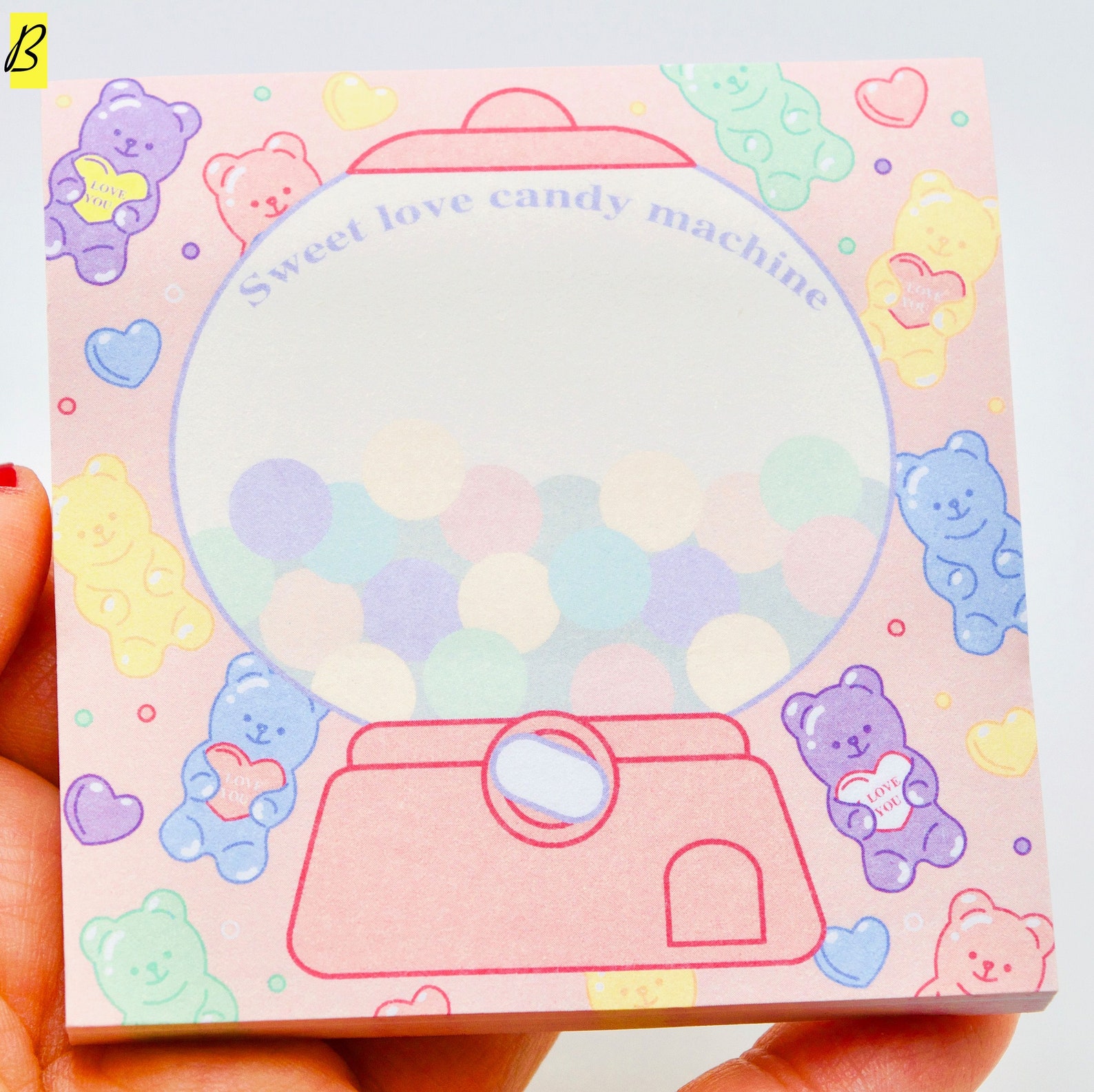 Gummy Bear Sticky Memopad(notepad) | 80 Sheets Kawaii Mini Sticky Note ...
