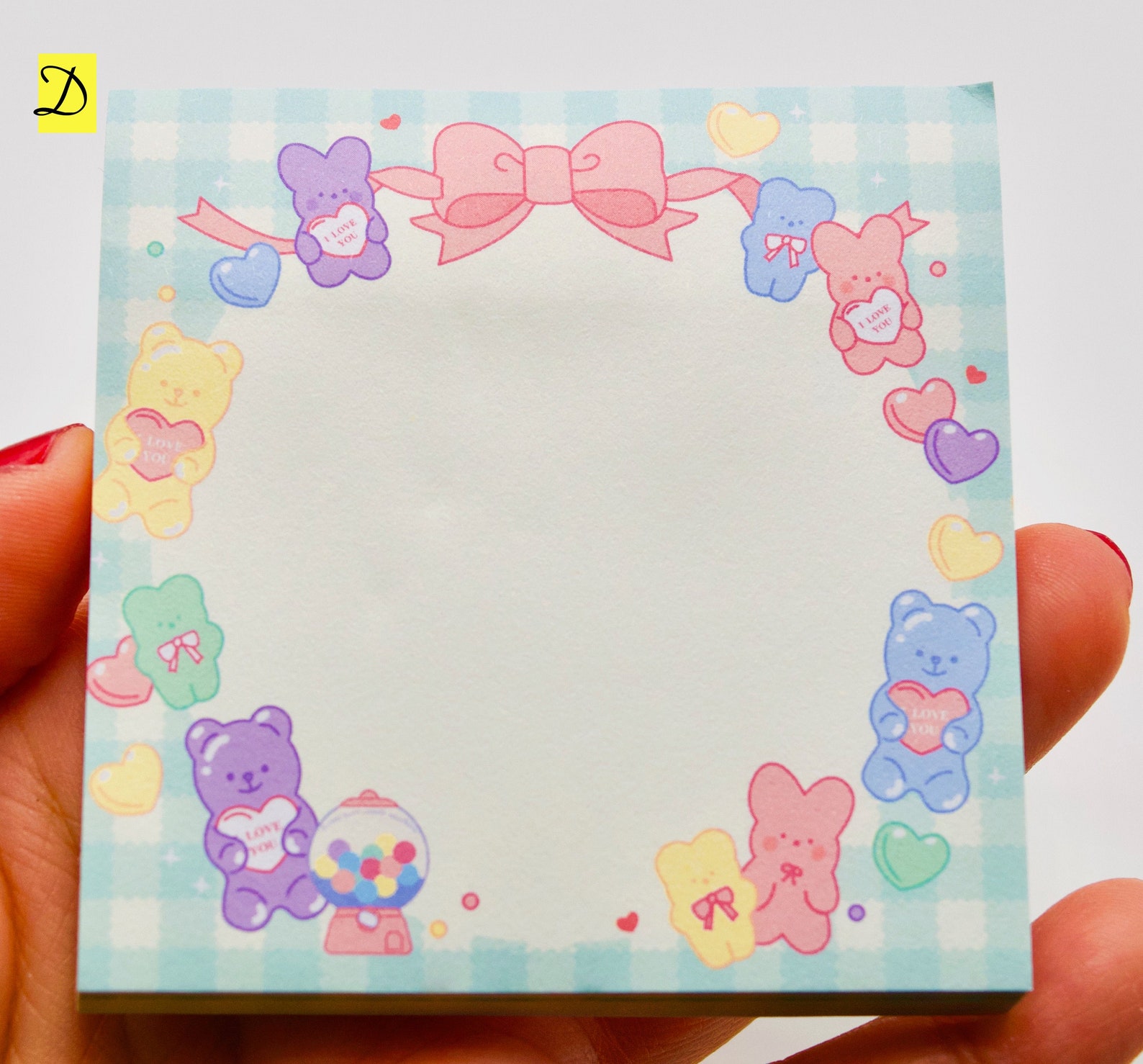 Gummy Bear Sticky Memopad(notepad) | 80 Sheets Kawaii Mini Sticky Note ...