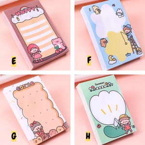 Kawaii Sticky Notes | 80 Sheets Kawaii Mini Note Pad - Etsy