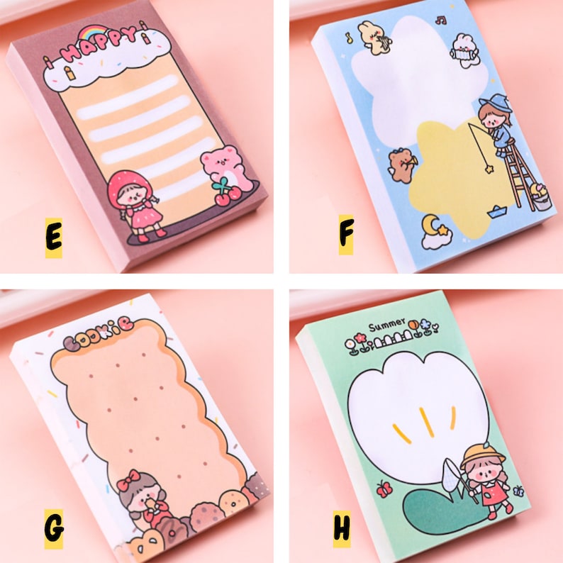 Kawaii Sticky Notes 80 Sheets Kawaii Mini Note Pad - Etsy