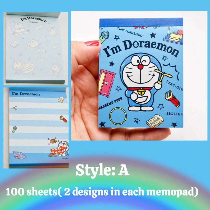 Kawaii Mini Doraemon Memopad | 100 Sheets Memo-pad - Etsy