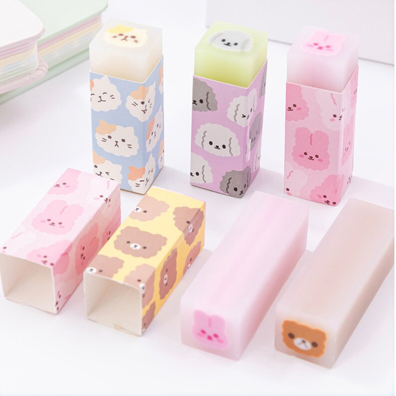 Kawaii Animal Erasers Rabbit Bear Cat and Dog Erasers - Etsy