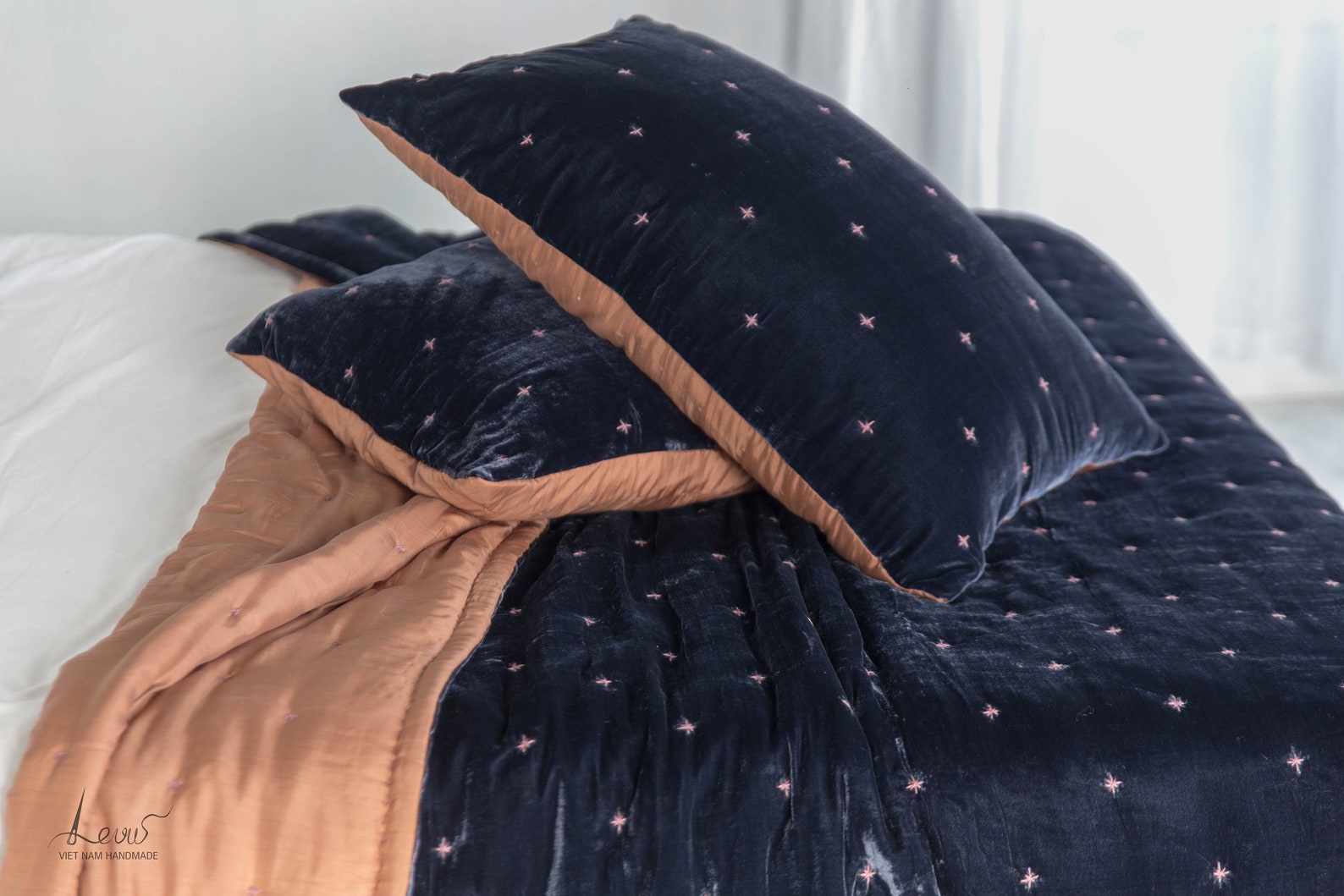 Silk Velvet Bedding Set: Handcrafted Luxury, Brown Elegance - Etsy