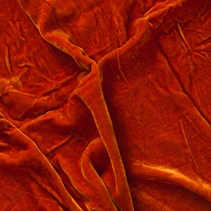 Orange Silk Velvet Fabric | Peach Color Mulberry Silk Velvet Fabric ...
