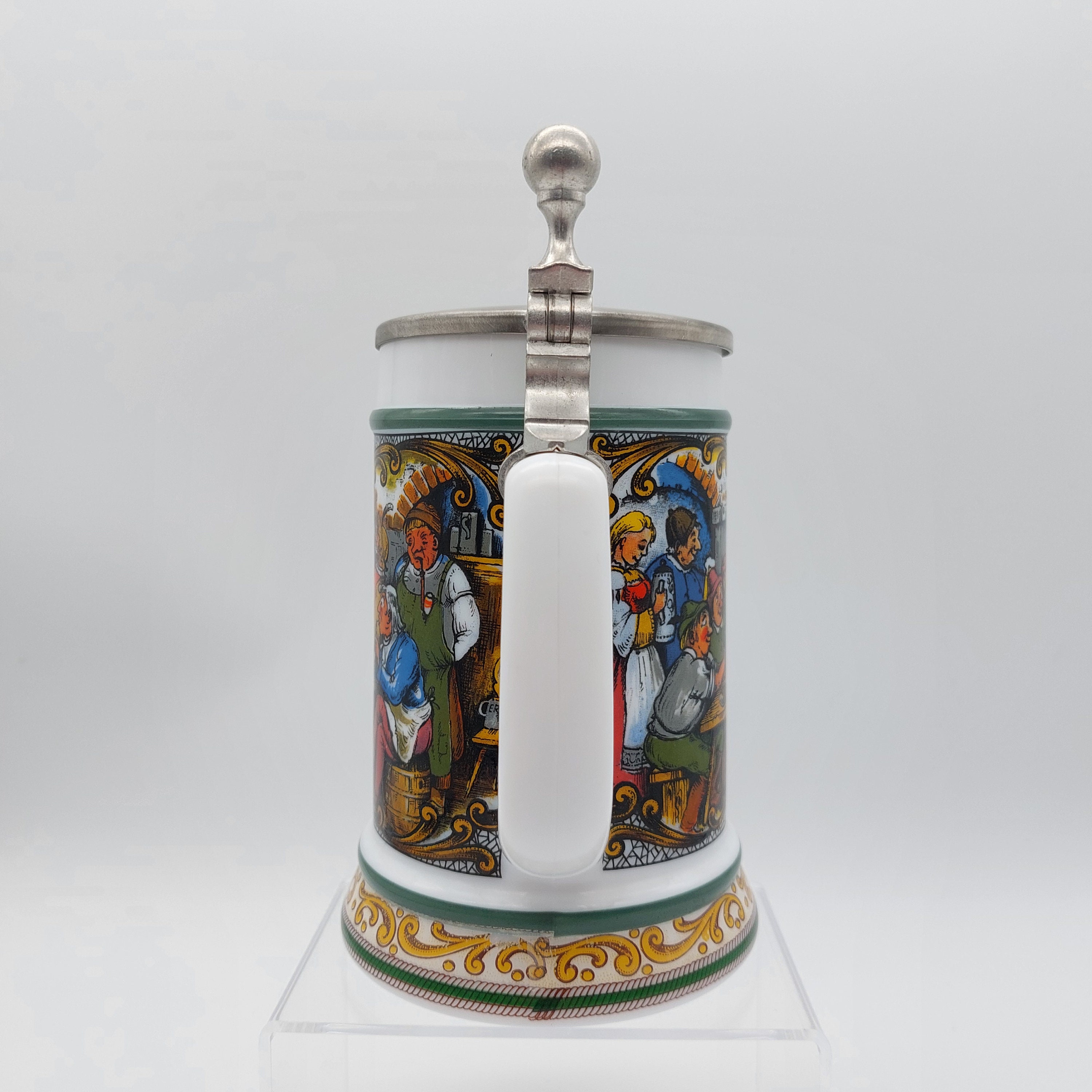 Jug BMF Lid Pewter Milk Glass Beer Mug Handmade Tankard 1 Beer Mug Bar ...