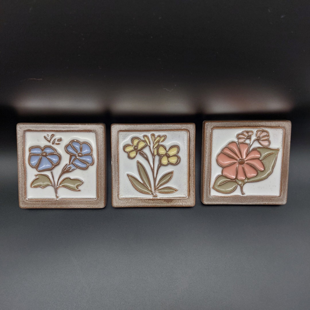 Set of 3 Steuler Wall Ceramic Wall Plates Ceramic Flower Decor Vintage ...