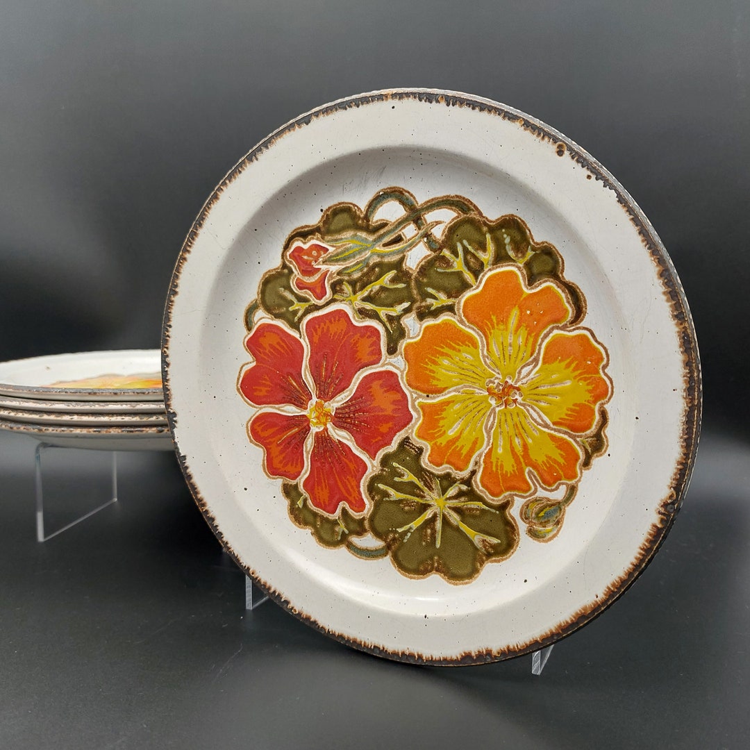 Set of 5 Midwinter Stonehenge Nasturtium Plates Cake Plates Vintage - Etsy