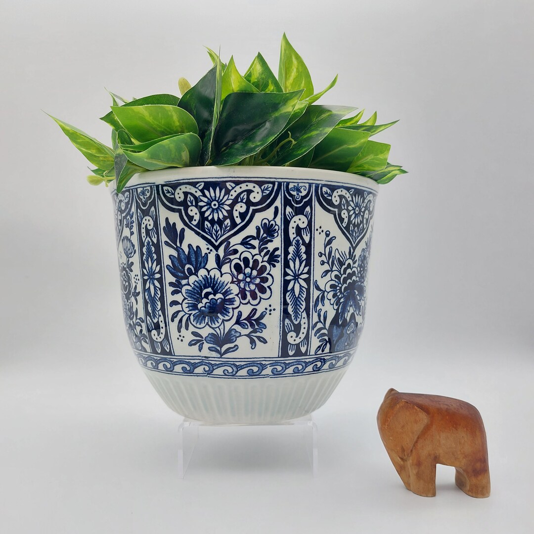 Planter Delfts Vintage Porcelain Blue White Petrus Regout & CO ...