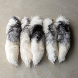 XL Arctic Marble Fox Tail Keychains - Etsy Australia