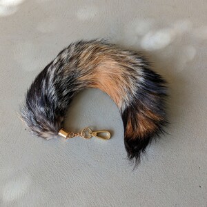 Grey Fox Tail Keychain - Etsy