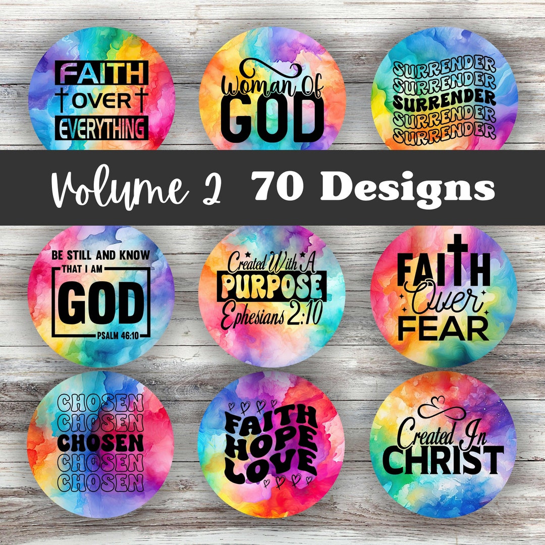 Faith Car Coaster PNG Bundle - Set of 70 Colorful Christian Bible Verse ...