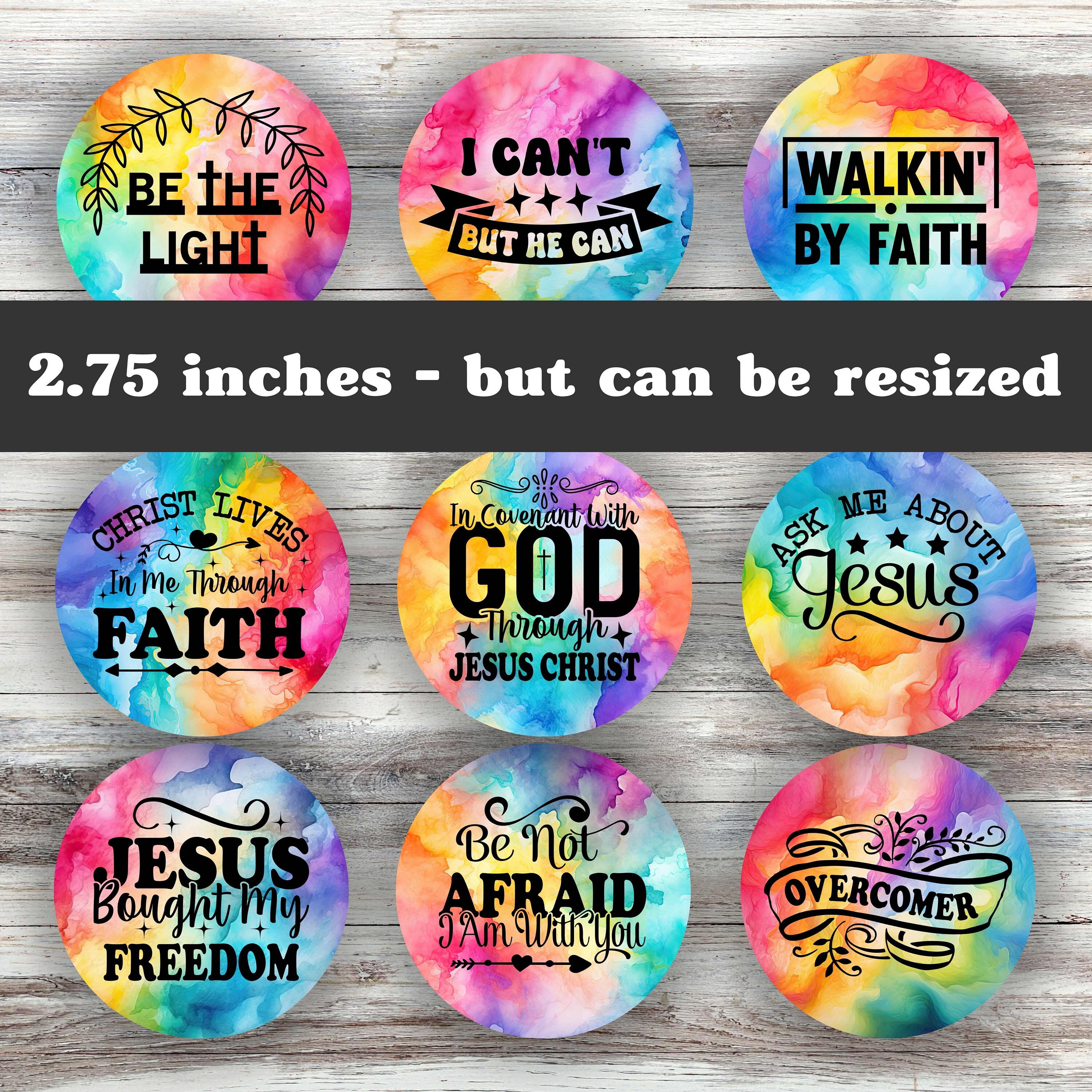 Faith Car Coaster PNG Bundle Set of 70 Colorful Christian Bible Verse ...