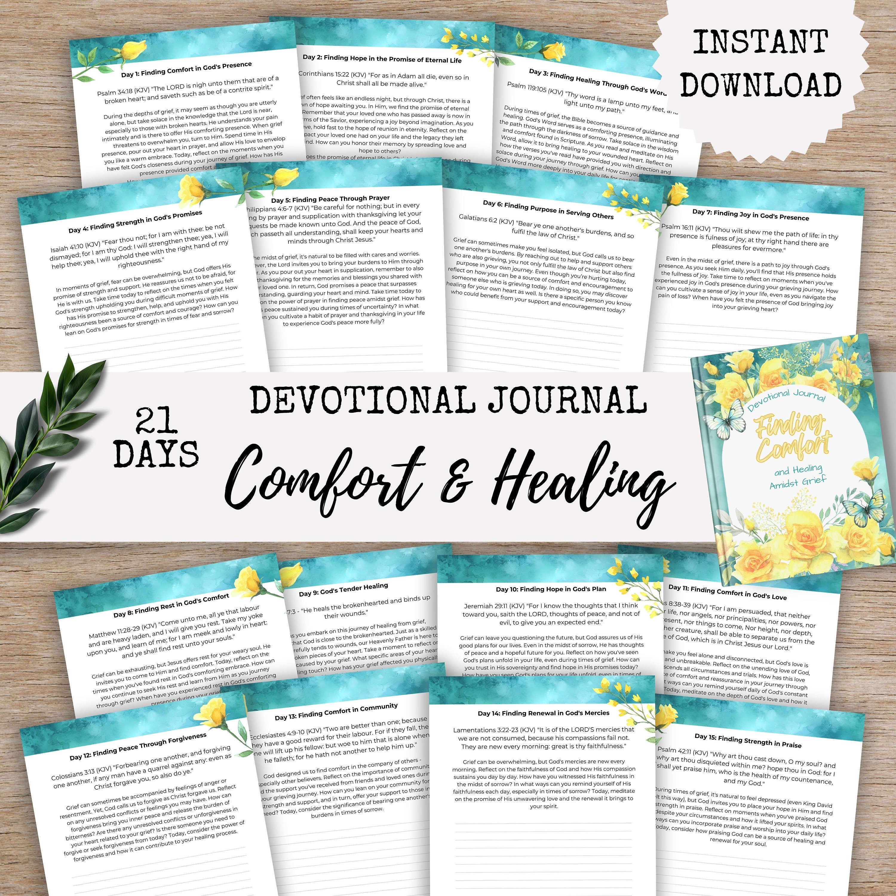 Christian Devotional Journal With Guided Prompts and Bible Verses Grief ...