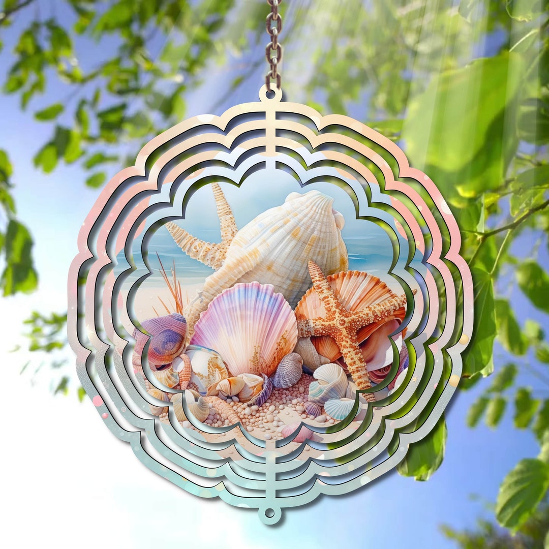 Beach Wind Spinner PNG - Colorful Seashells Sublimation Designs ...
