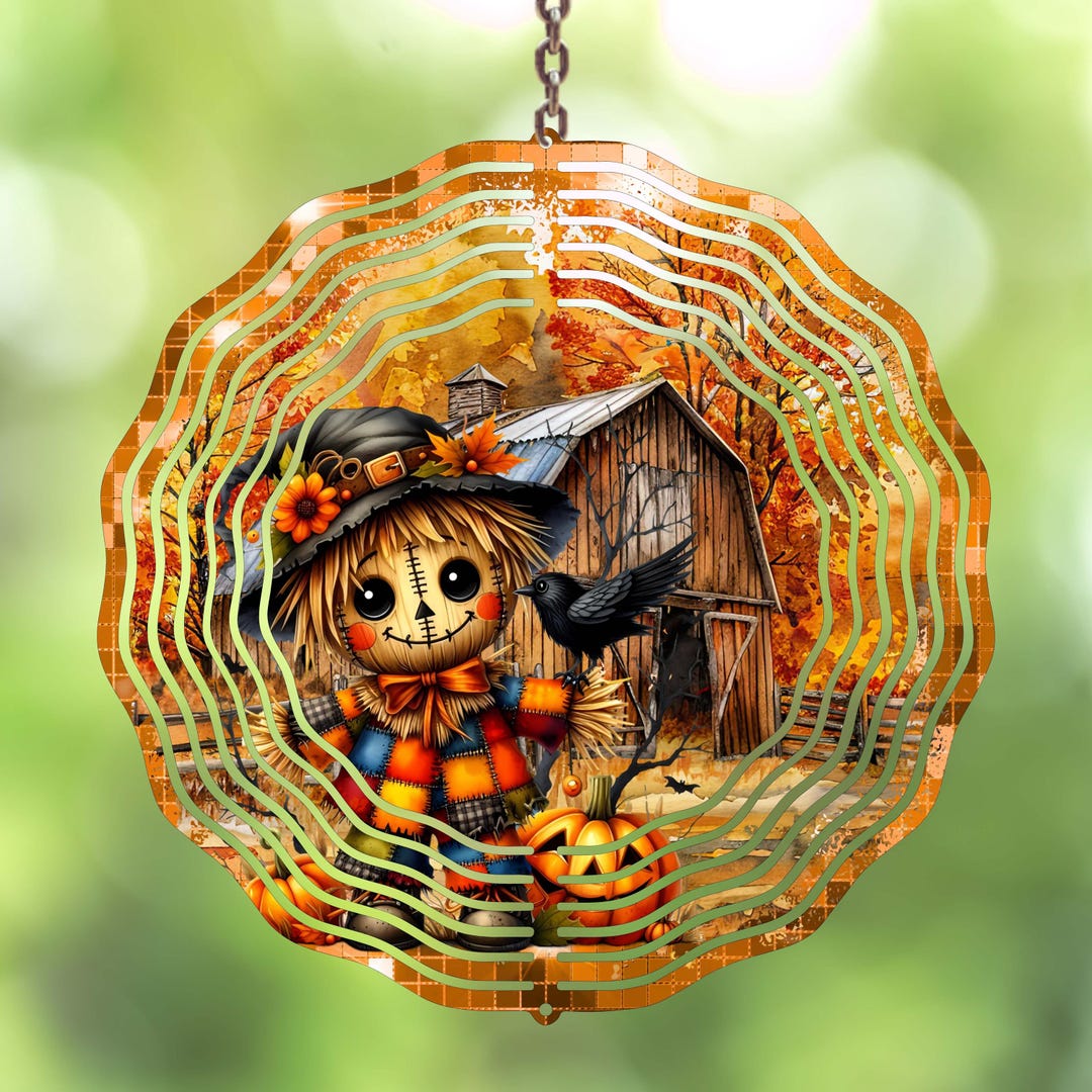 Fall Wind Spinner PNG - Autumn Scarecrow Sublimation Design - Printable ...