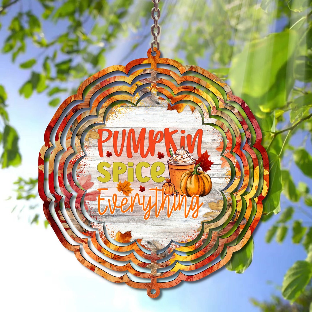 Fall Wind Spinner PNG - Autumn Pumpkin Spice Sublimation Design ...