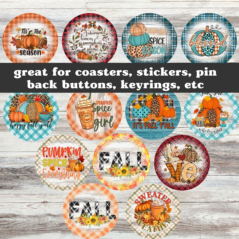 Fall Car Coaster PNG - Bundle of 37 Round Phone Grip Sublimation ...