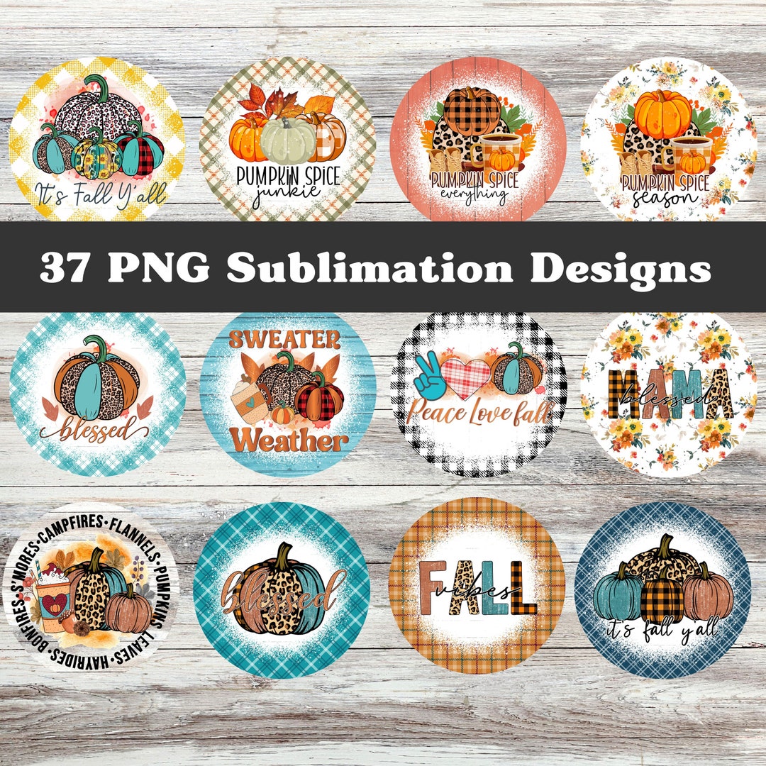 Fall Car Coaster PNG - Bundle of 37 Round Phone Grip Sublimation ...