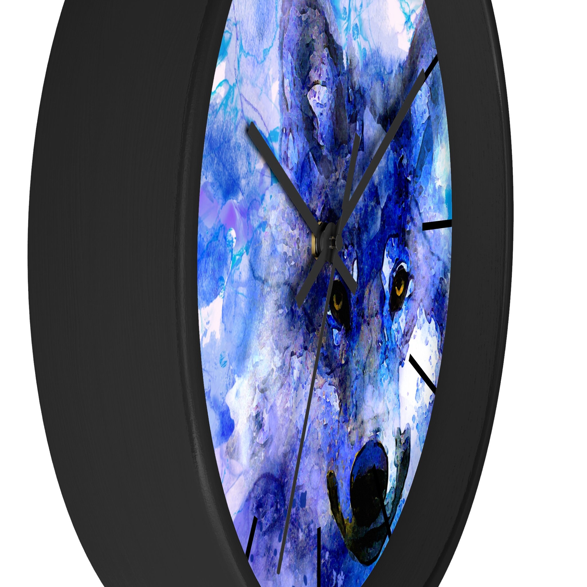 Watercolor Wolf Clock Abstract Wolf Wall Decor - Etsy