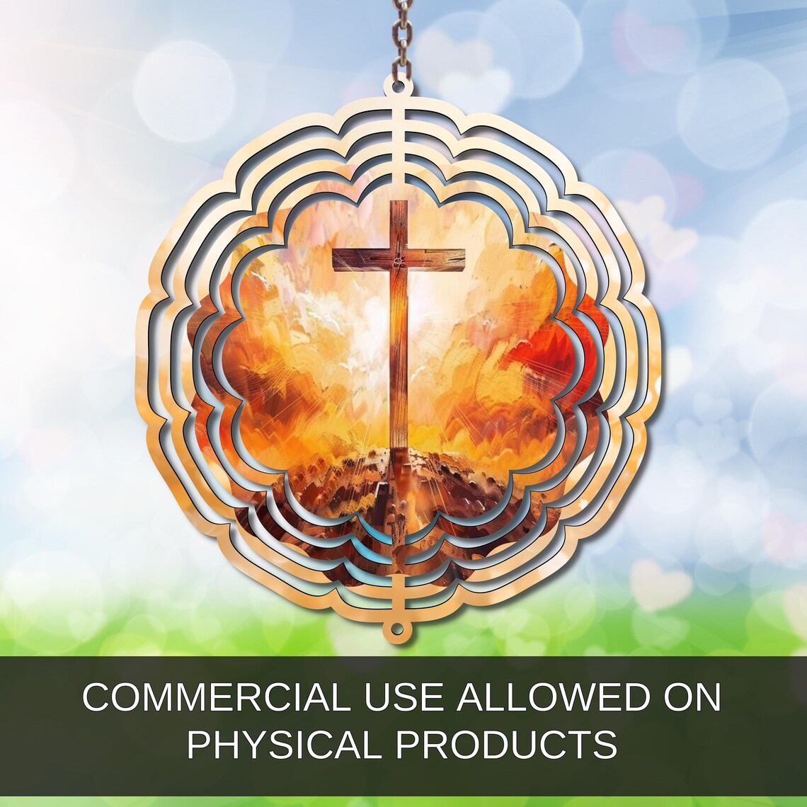 Christian Wind Spinner PNG - Cross Sublimation Designs - Printable ...