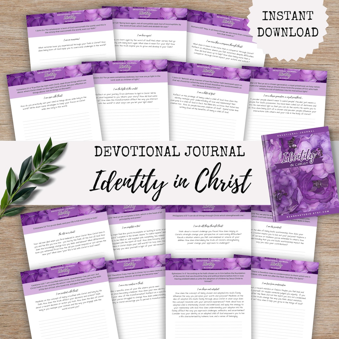 Christian Devotional Journal W/ Guided Prompts & Bible Verses - I Am ...