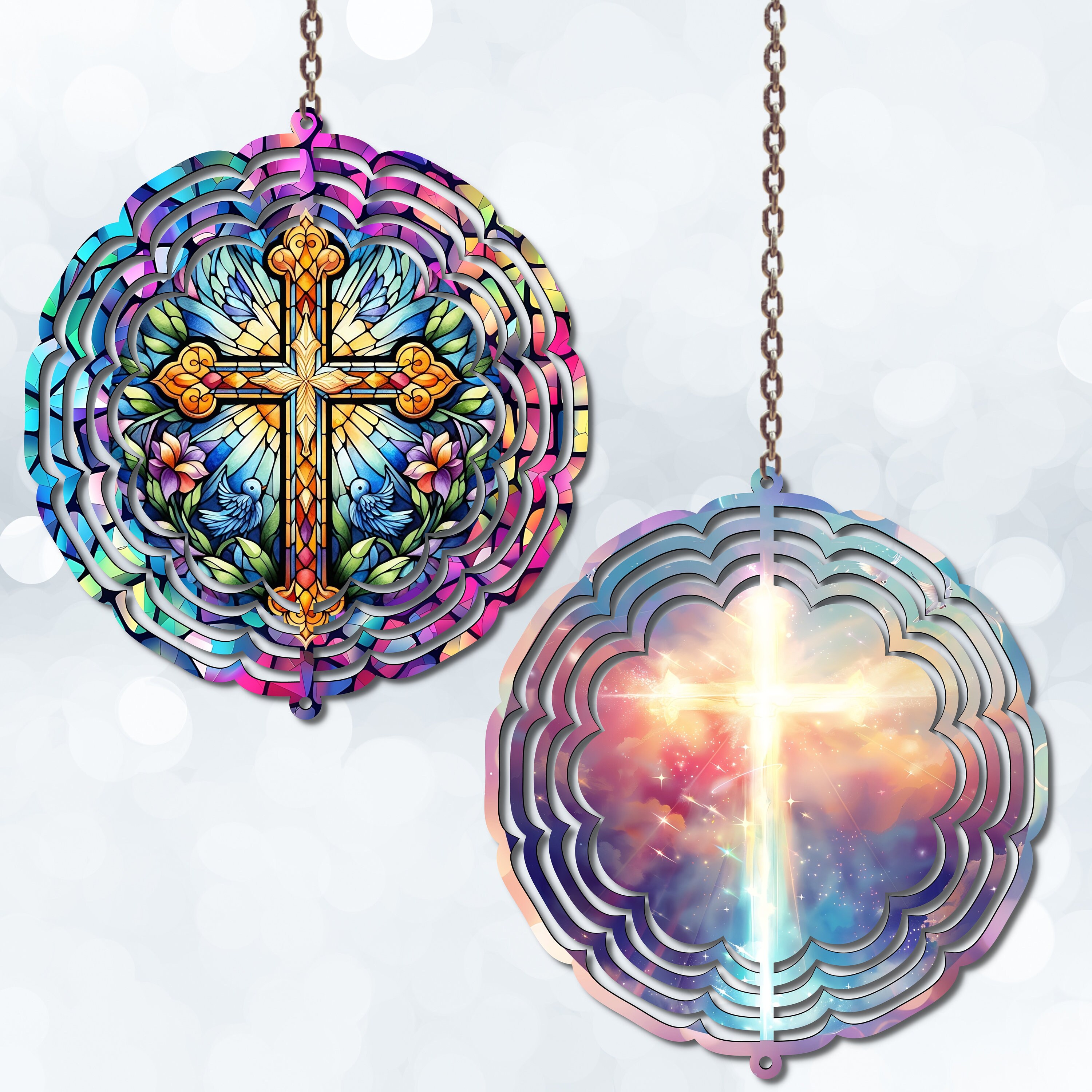 Christian Wind Spinner PNG - Bundle of 10 Cross Sublimation Designs ...