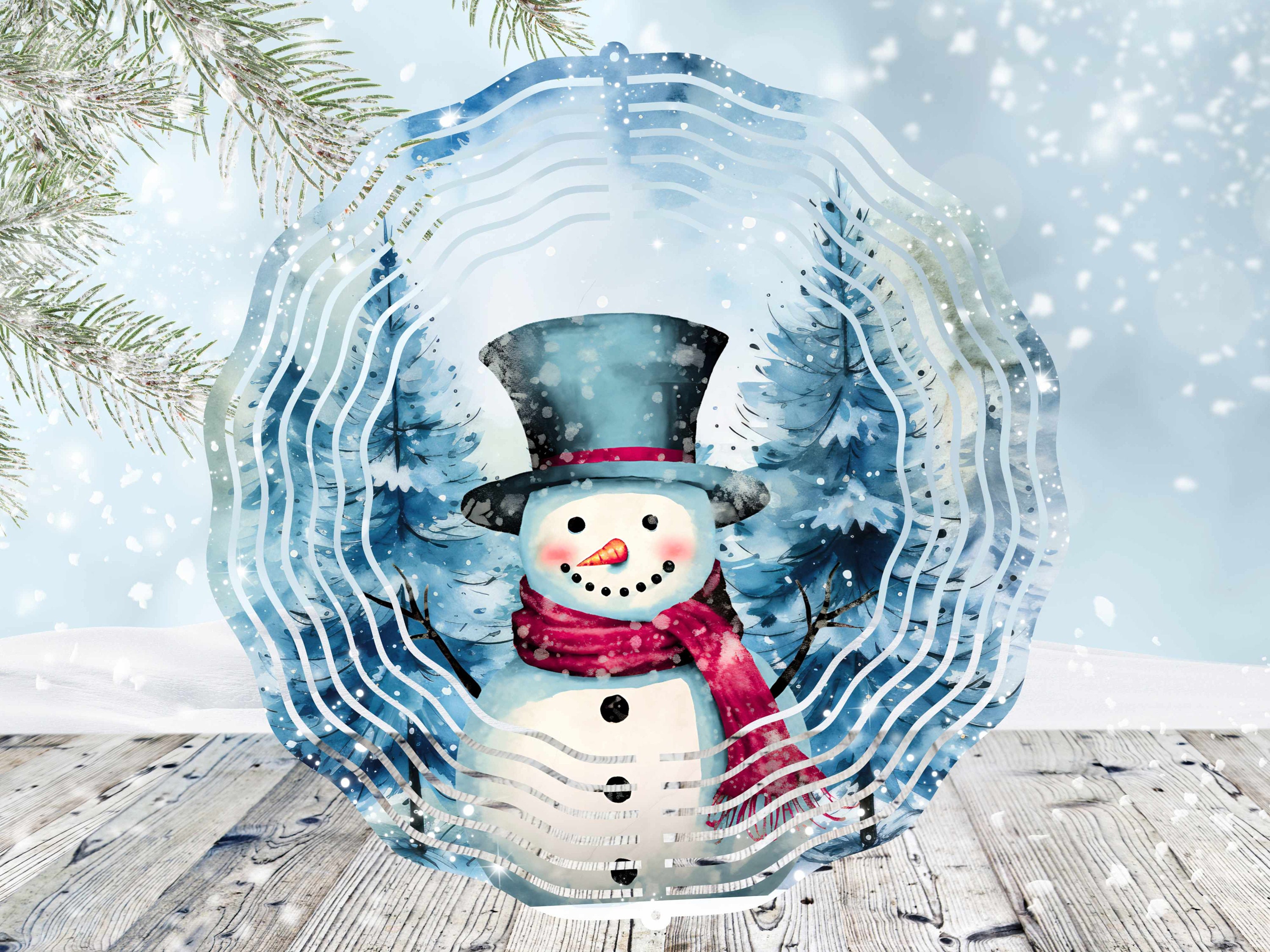 Snowman Wind Spinner PNG Country Woodland Winter Christmas Sublimation ...