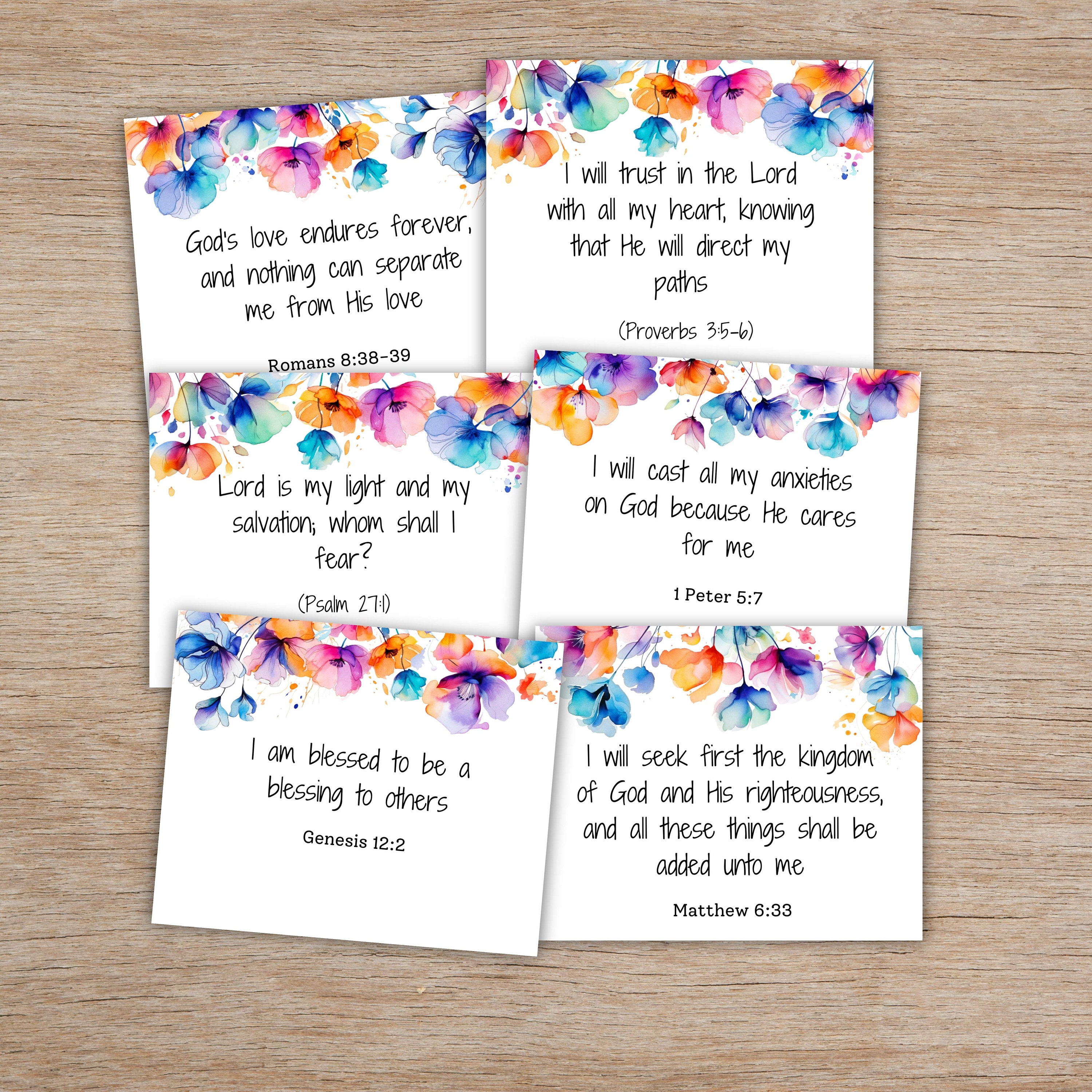 31 Mini Scripture Cards Printable Encouraging Bible Memory Verse Cards ...