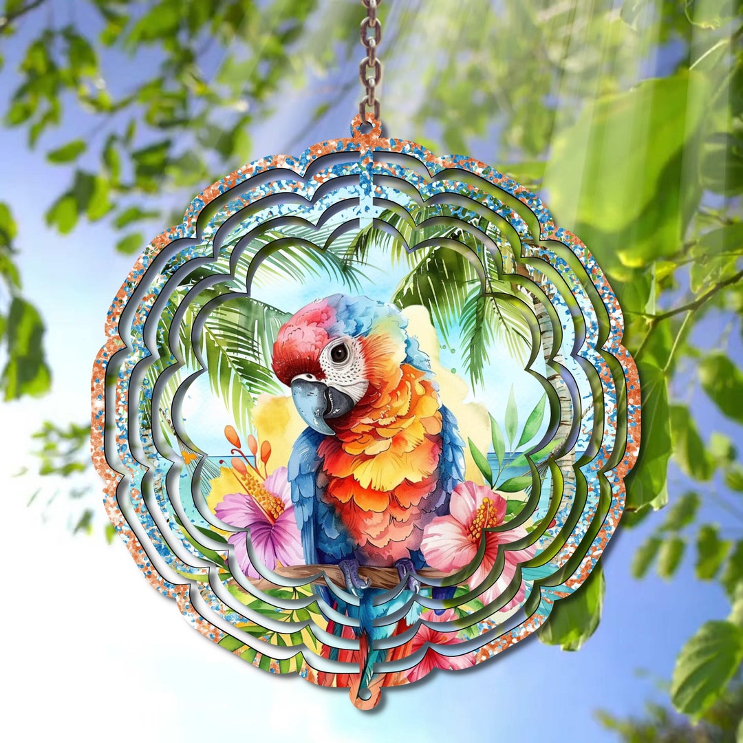 Parrot Wind Spinner Sublimation Design - Colorful Bird PNG for Personal ...