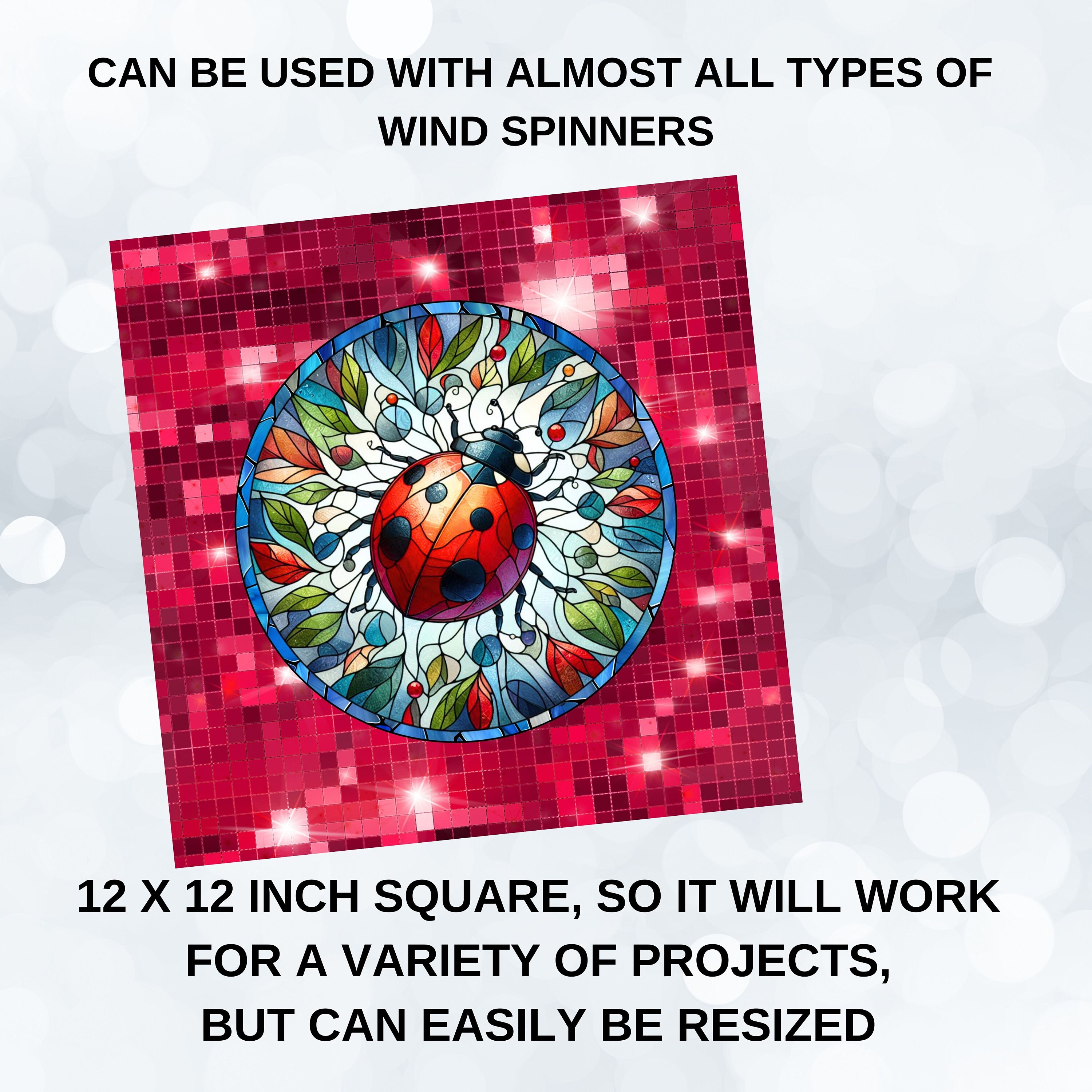 Ladybug Wind Spinner Sublimation Design - Stained Glass PNG for ...