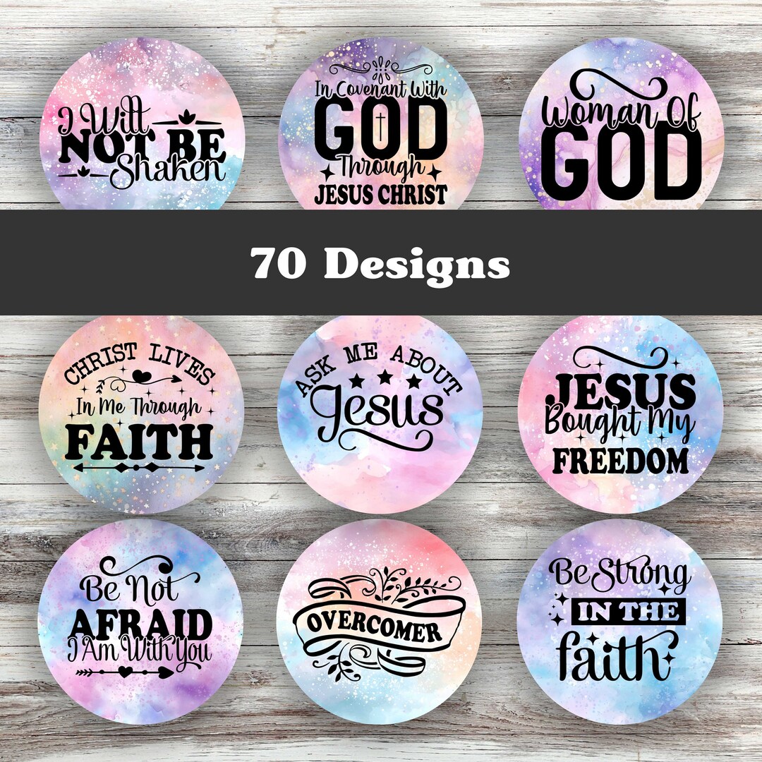 Faith Car Coaster PNG Bundle - Set of 70 Pastel Christian Bible Verse ...