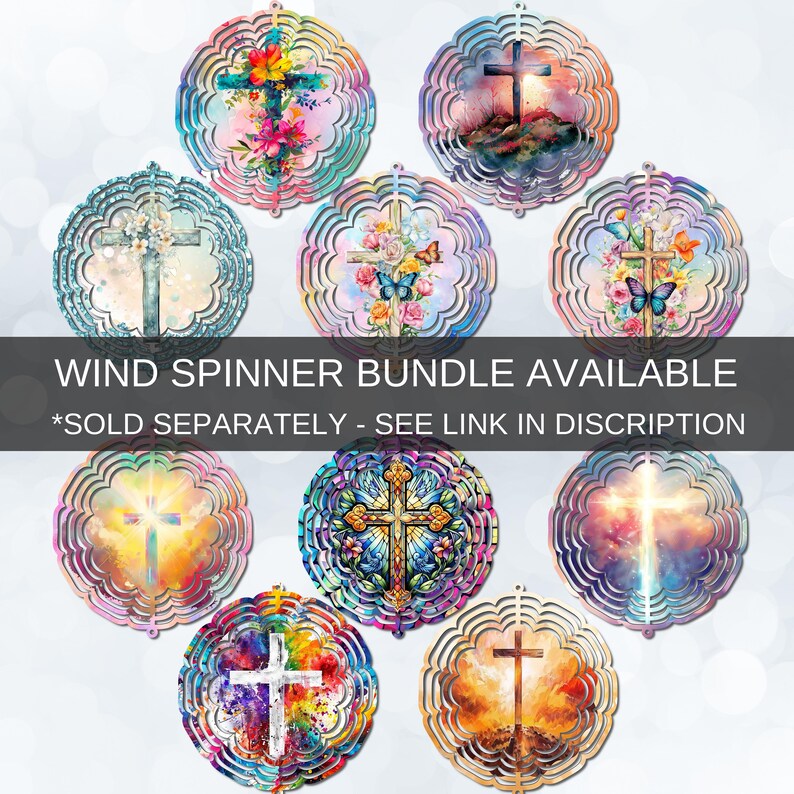 Christian Wind Spinner PNG - Colorful Stained Glass Cross Sublimation ...