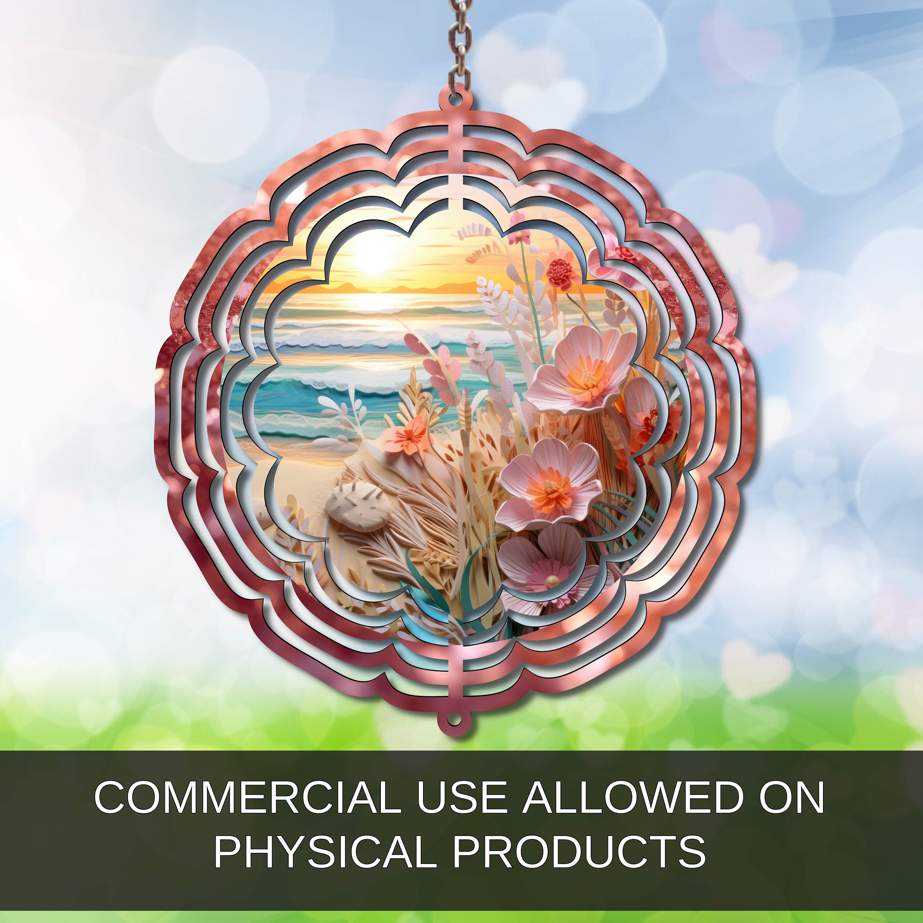 Beach Wind Spinner PNG - Ocean Sublimation Designs - Printable Digital ...