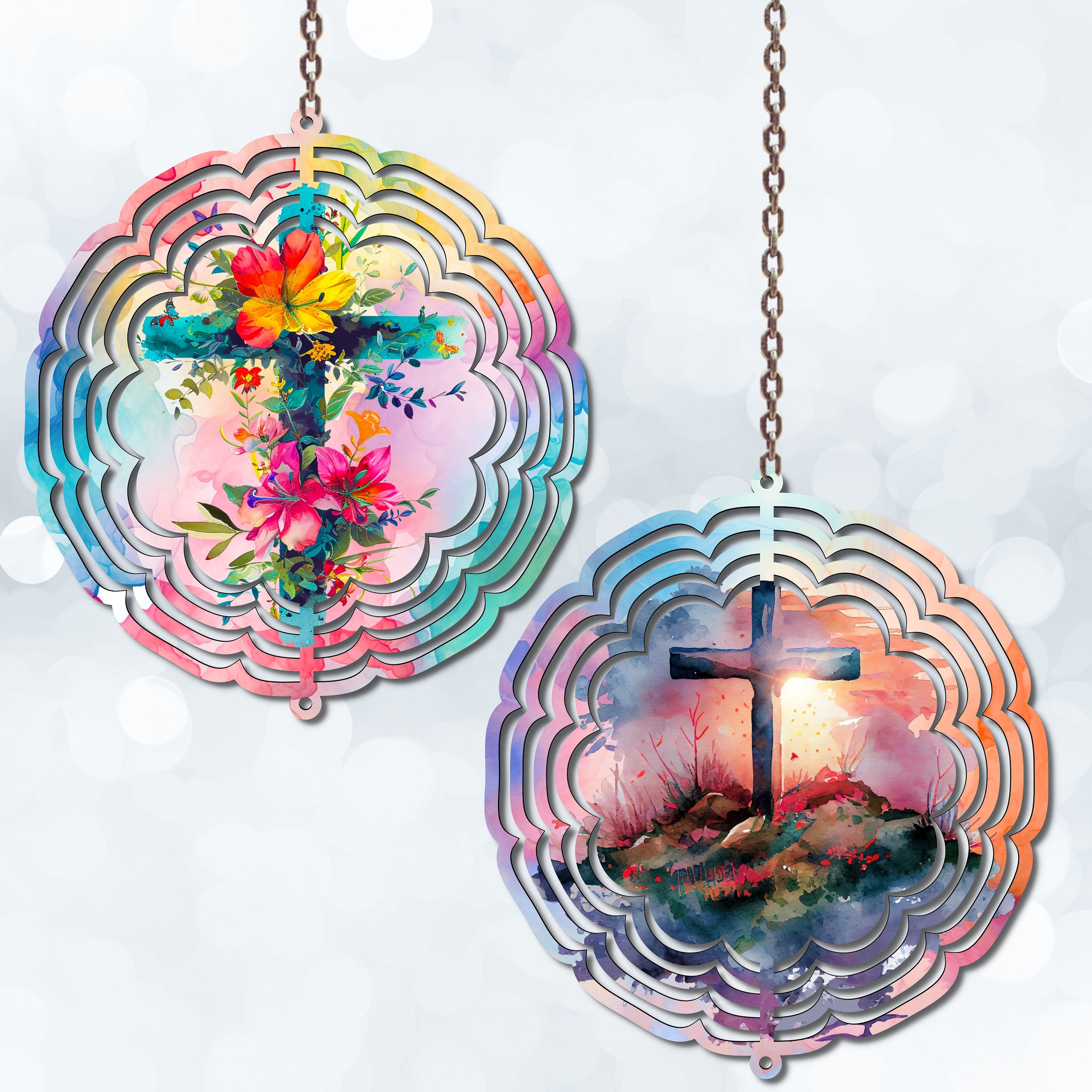 Christian Wind Spinner PNG - Bundle of 10 Cross Sublimation Designs ...