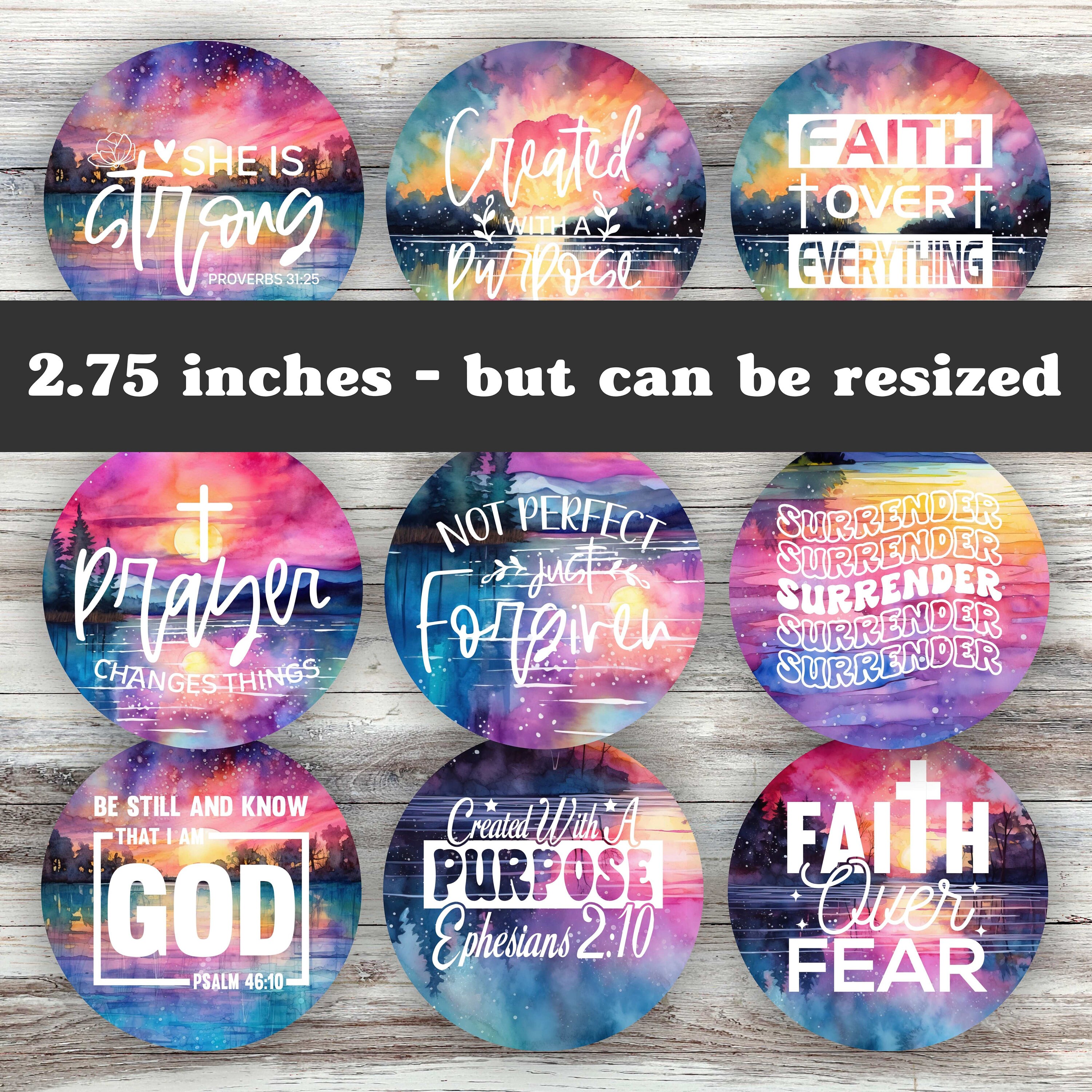 Christian Car Coaster PNG Bundle - 82 Sunset Faith Bible Verse Round ...